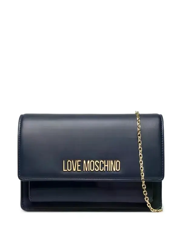 Moschino Logo-plaque Chain-strap Clutch Bag - Blue