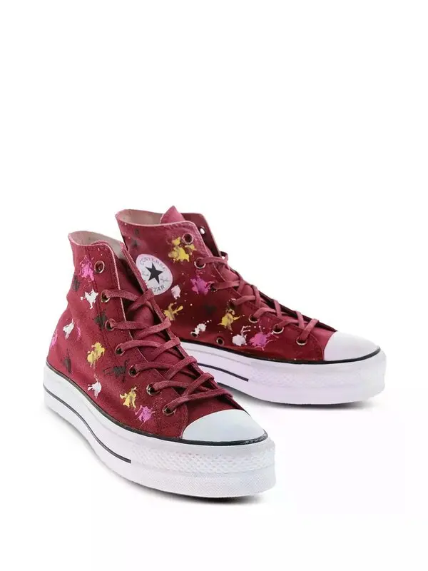 CONVERSE All Star Chuck Taylor Paint-splatter High-top Sneakers - Red