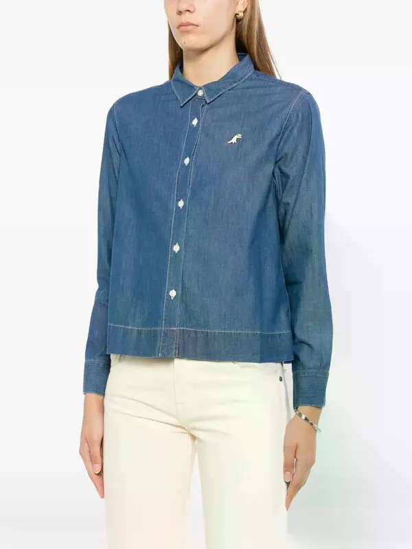 AGNES B. Embroidered-dinosaur Shirt