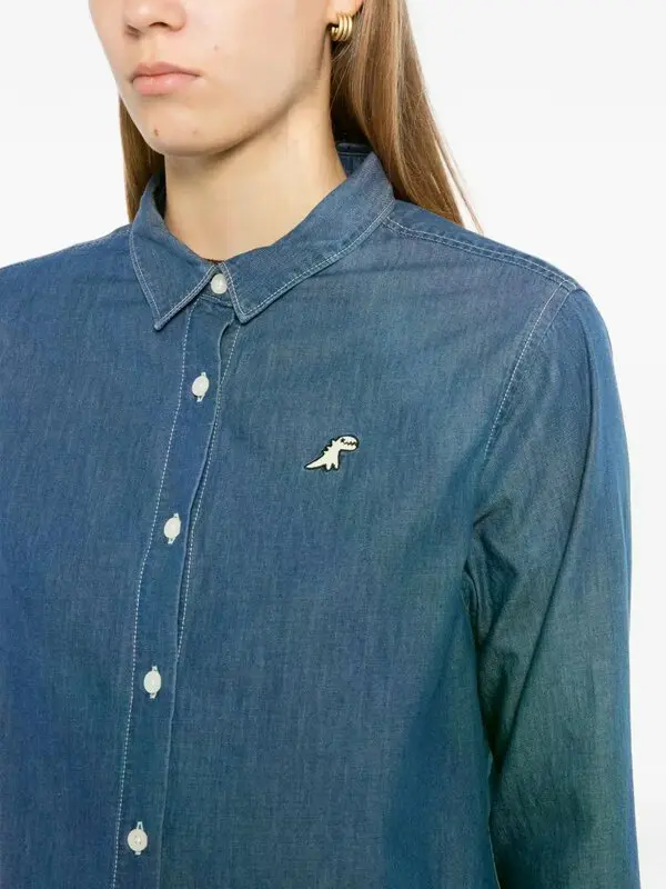 AGNES B. Embroidered-dinosaur Shirt