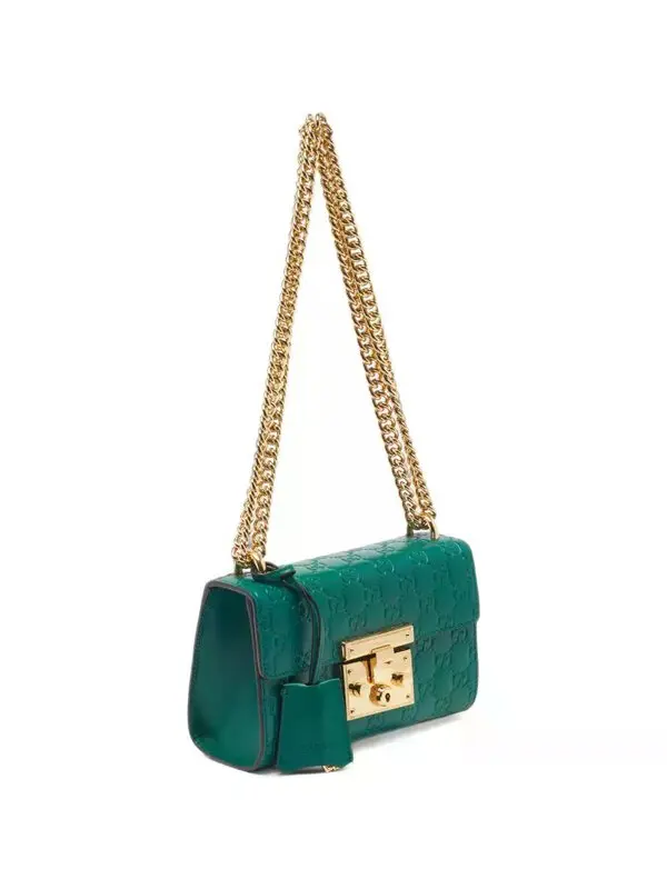 Gucci Padlock Gg Embossed Shoulder Bag - Green