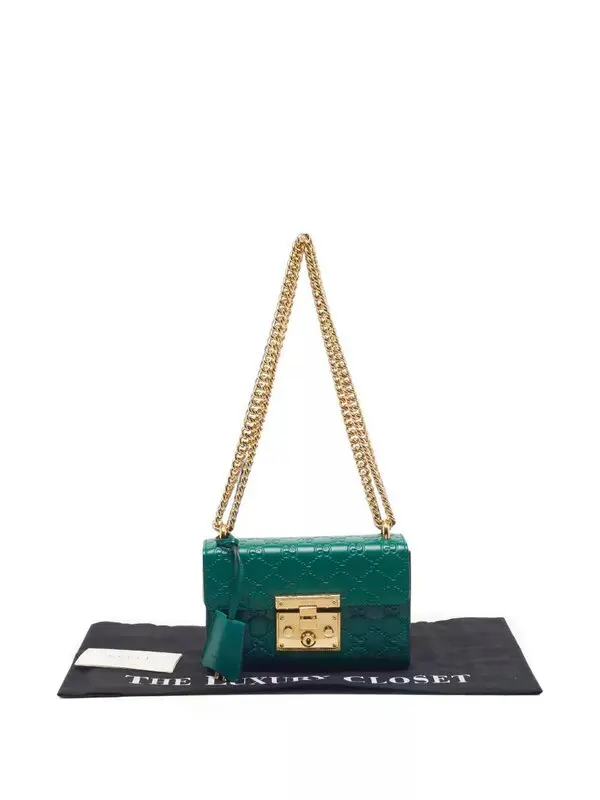 Gucci Padlock Gg Embossed Shoulder Bag - Green