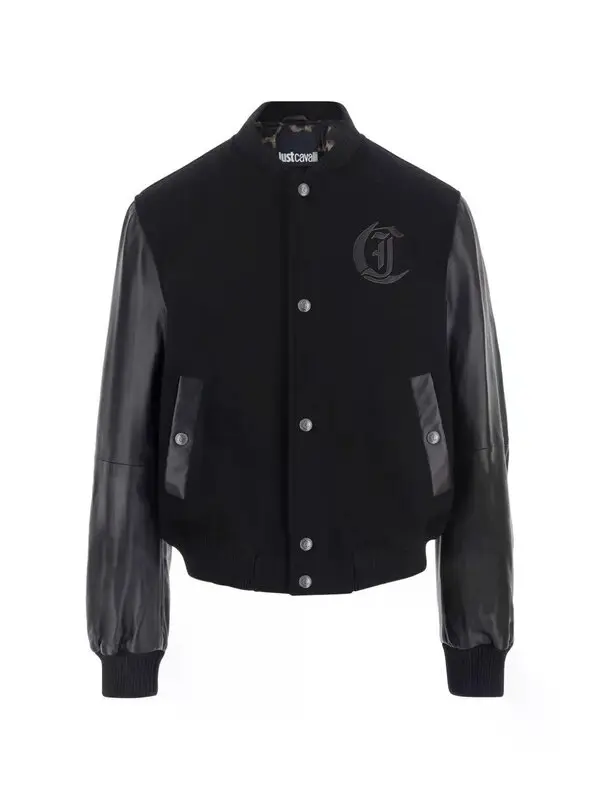 Just Cavalli Logo-patch Panelled Jacket - Black