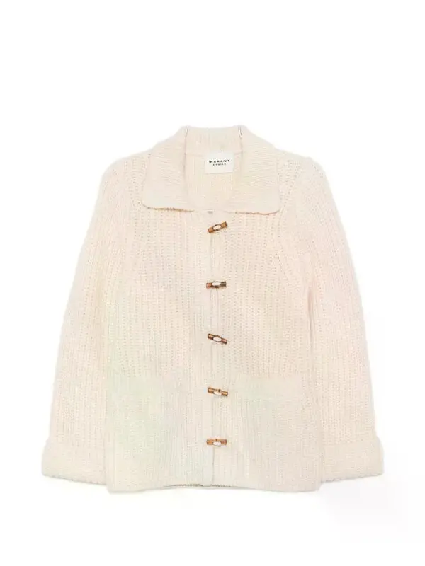 MARANT ETOILE Delinda Ribbed Cardigan - Neutrals