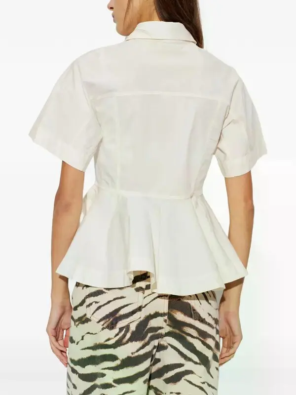 GANNI Peplum Top With Classic Collar