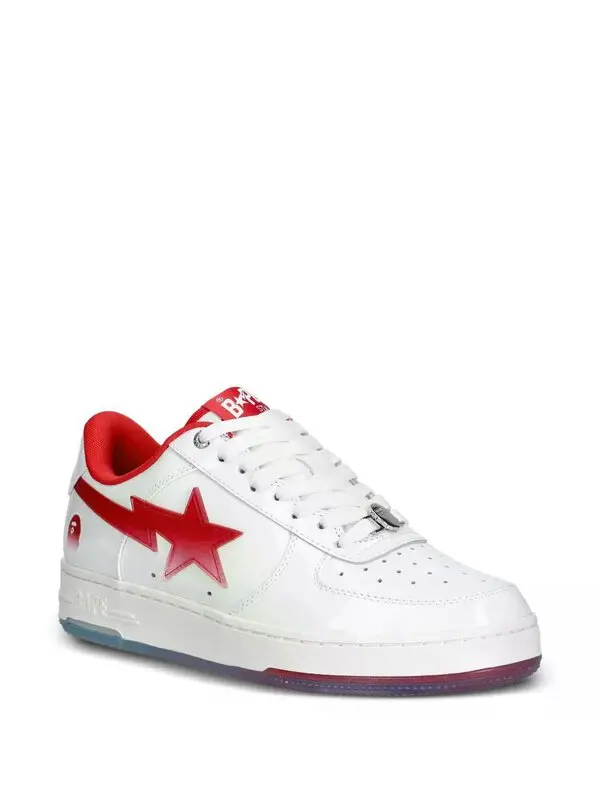 A BATHING APE Sta Patent Leather Sneakers - White
