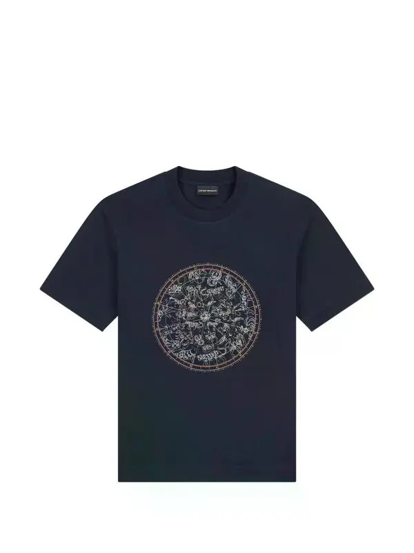 Emporio Armani Graphic-print Cotton T-shirt - Blue