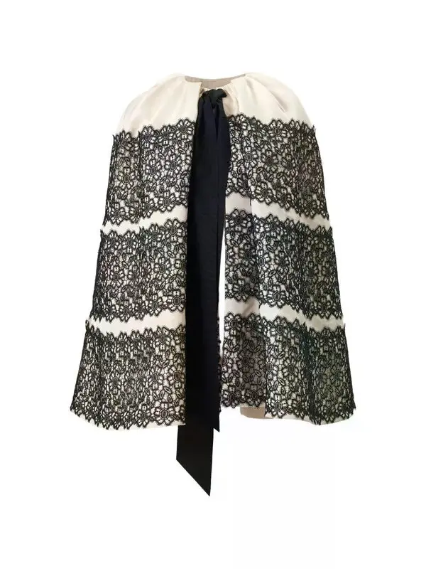 Carolina Herrera Lace-trimmed Cape - Neutrals