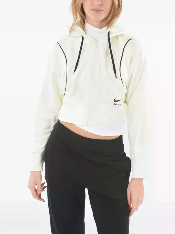 Nike Logo Print Cropped Hoodie