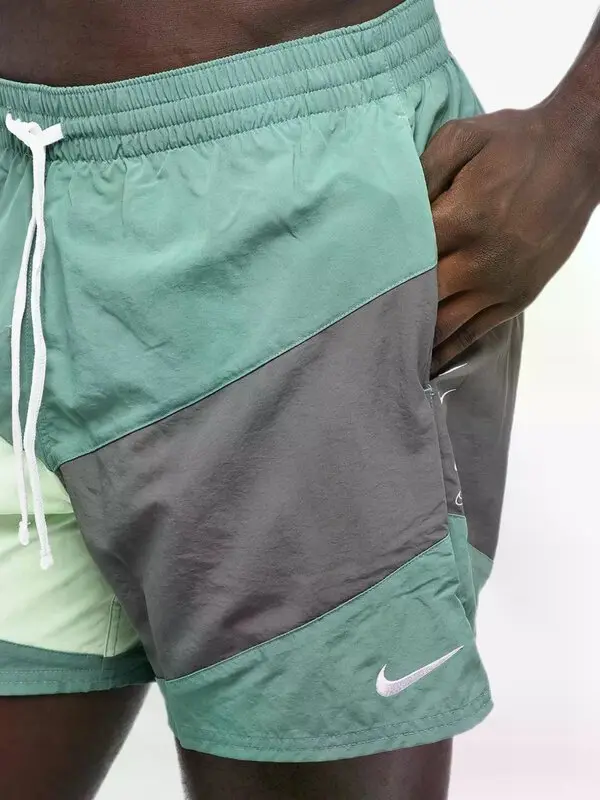 Nike Color-block Logo-print Swim Shorts