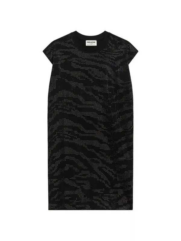 Zadig&Voltaire Roe Dress With Rhinestone Zebra Motif - Black