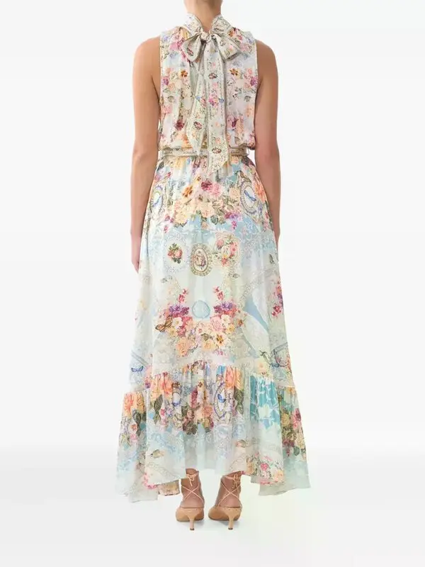Camilla Floral Print Silk Maxi Dress