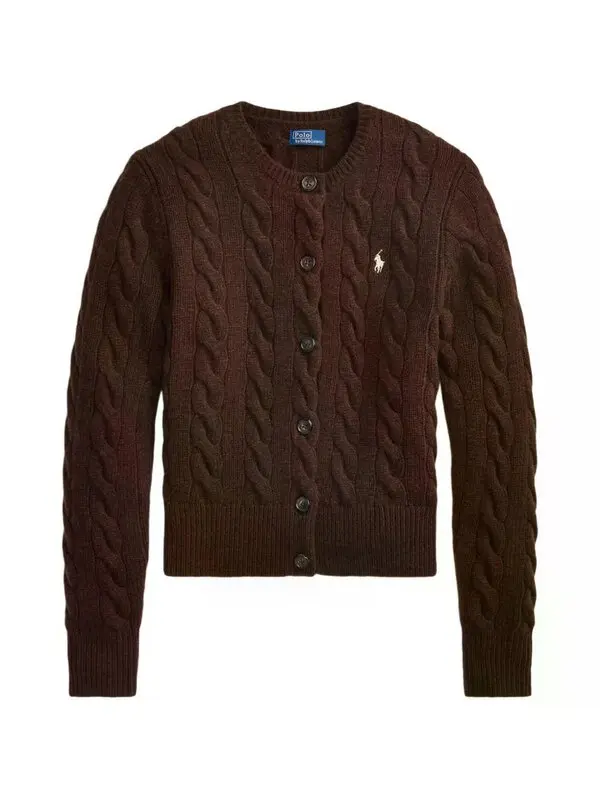 Polo Ralph Lauren Cable-knit Wool-cashmere Cardigan - Brown