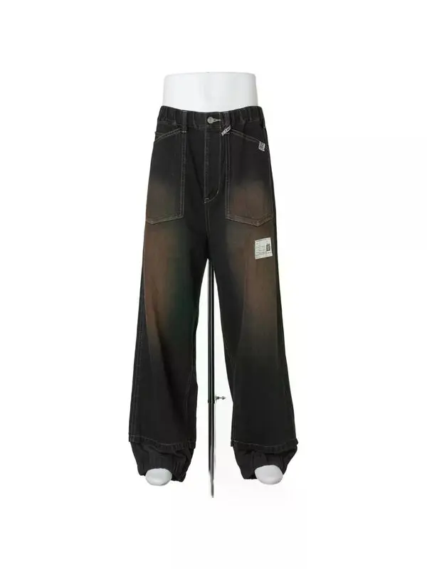 Mihara Yasuhiro Sweat Layered Denim Pants - Black