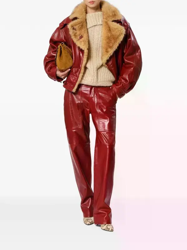 Isabel Marant Étoile Valka Leather Trousers - Red