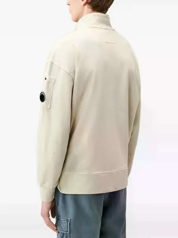 C.P. COMPANY Brushed And Emerized Diagonal Fleece Half-zip Sweatshirt - Neutrals