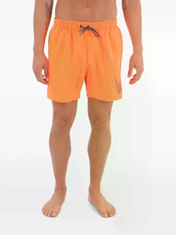 Nike Logo-print Drawstring Swim Shorts - Orange