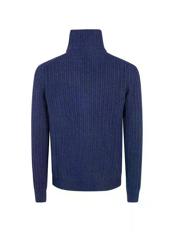 BARBA NAPOLI Ribbed-knit Zip-up Cardigan