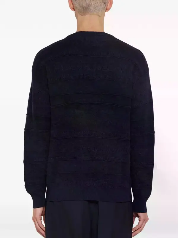 LANEUS Jacquard-knit Crew-neck Sweater