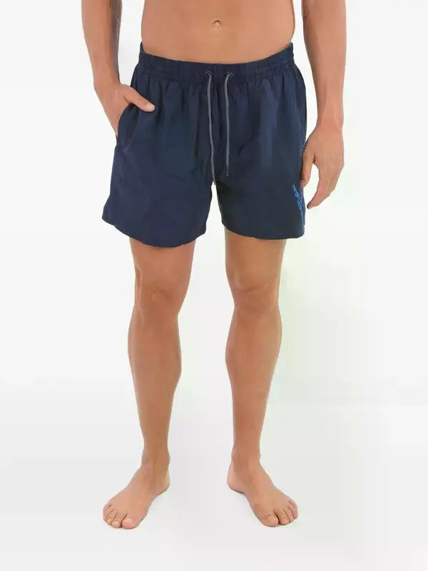 Nike Logo-print Drawstring Swim Shorts - Blue