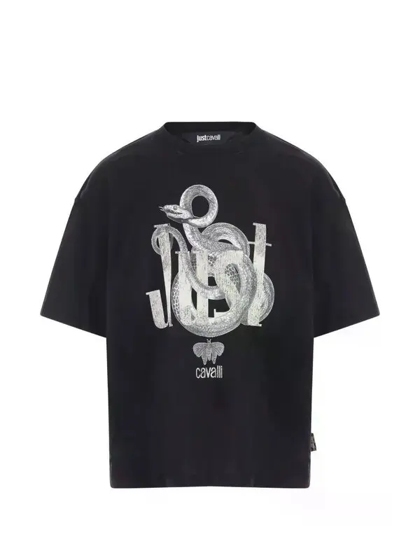 Just Cavalli Snake-print T-shirt - Black
