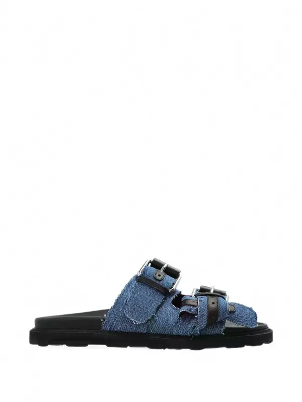 Moschino Buckle-fastening Denim Sandals - Blue
