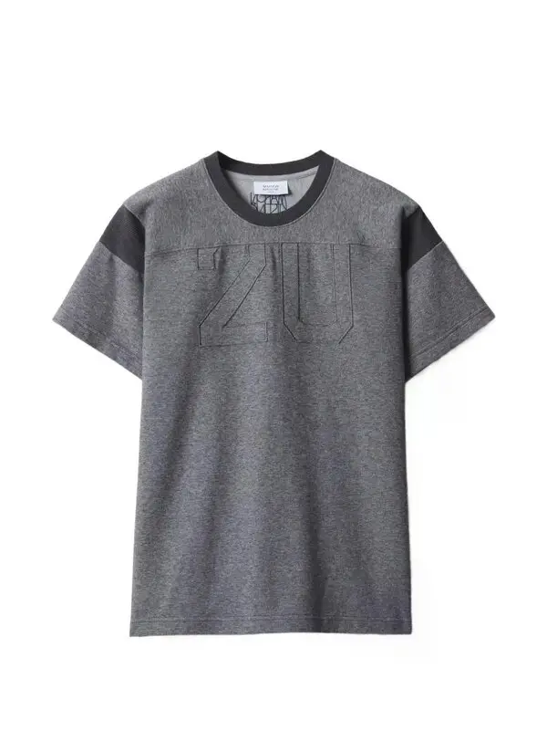 Maison Kitsuné College Embroidered Panelled T-shirt