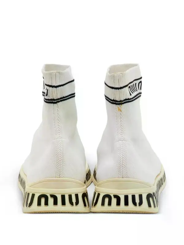 Miu Miu Knit Sock Sneakers - White