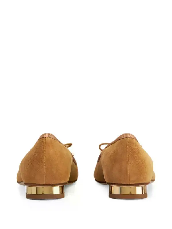 TOD'S Bow-detail Suede Ballet Flats