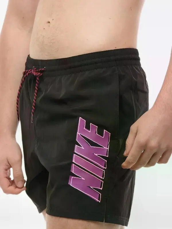 Nike Swim Logo-print Volley Swim Trunks - Black