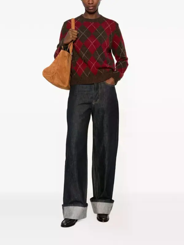 YERSE Argyle-knit Sweater