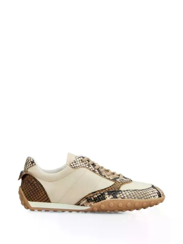 TOD'S Snake-effect Panelled Sneakers - Neutrals