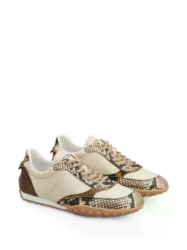 TOD'S Snake-effect Panelled Sneakers