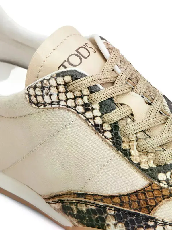 TOD'S Snake-effect Panelled Sneakers
