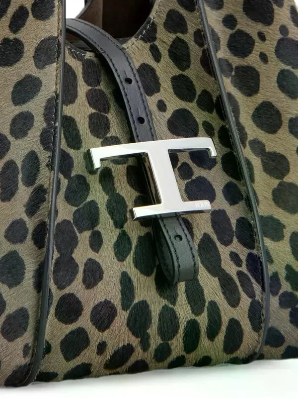 TOD'S Mini T Timeless Shopping Bag In Pony Effect Leather
