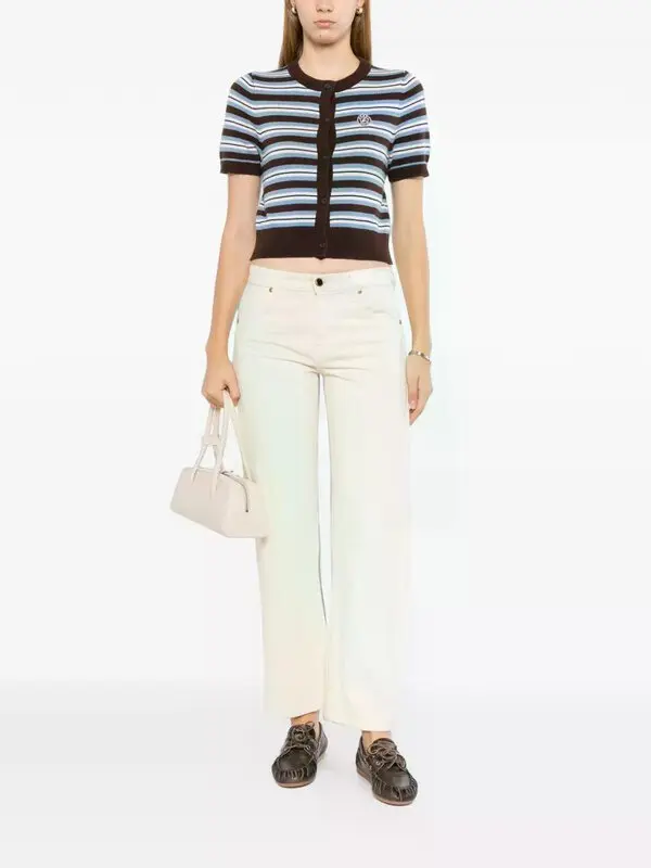 AGNES B. Striped Short-sleeve Top
