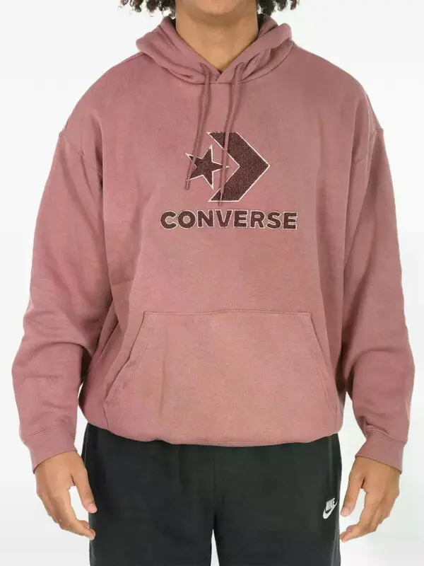 CONVERSE Logo-embroidered Hoodie - Pink