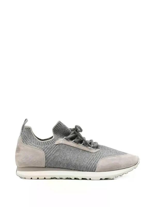 Eleventy Panelled Knit Sneakers - Grey