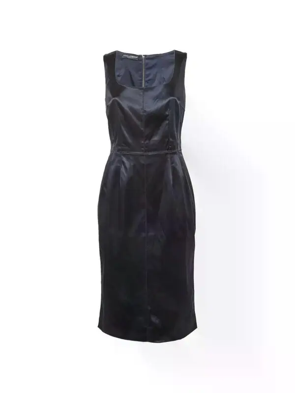 Dolce & Gabbana Satin Midi Dress - Blue