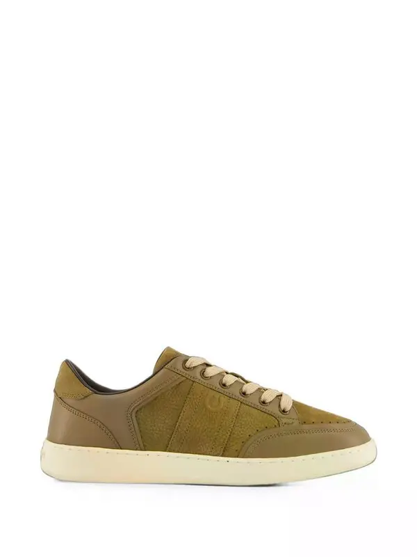 FERRAGAMO Low-top Sneakers With Signature - Brown
