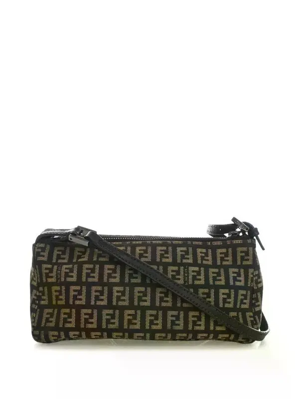 Fendi Zucchino Canvas Pochette Shoulder Bag - Brown