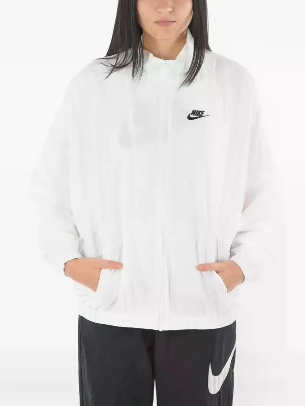 Nike Embroidered-logo Zip-up Jacket - White