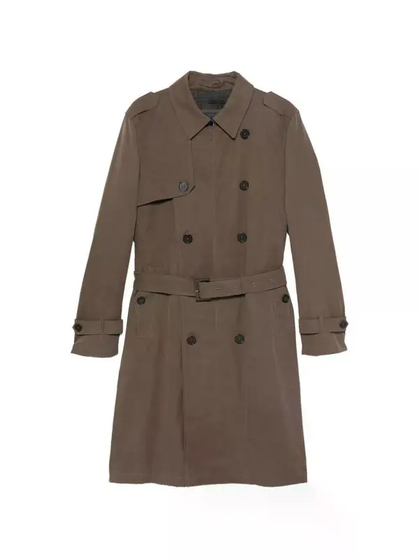 Herno Double-breasted Belted Coat - Brown