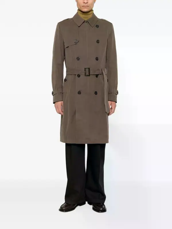 Herno Double-breasted Belted Coat - Brown