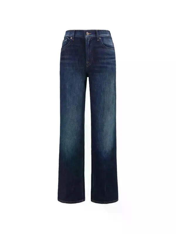 7 For All Mankind Stovepipe Straight-leg Jeans - Blue