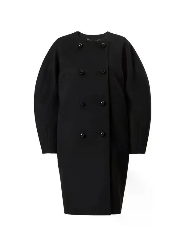 Carolina Herrera Double-breasted Cocoon Coat - Black