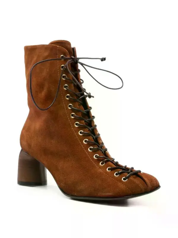 HALMANERA Lace-up Suede Ankle Boots