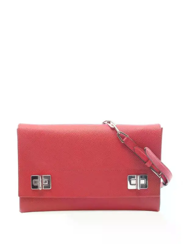 Prada Saffiano Leather Shoulder Bag - Red