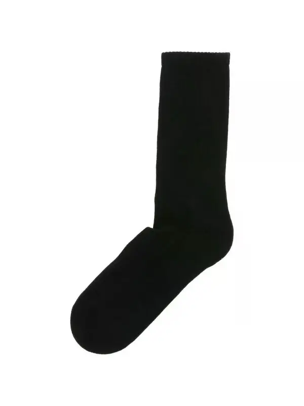 1989 STUDIO Ribbed Logo-print Socks - Black