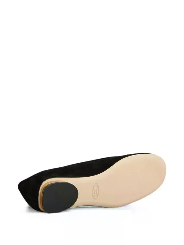 TOD'S Bow-detail Suede Ballet Flats